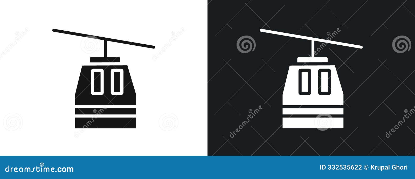 Aerial Tramway Icon Black Line Art Vector Logo Set | CartoonDealer.com ...