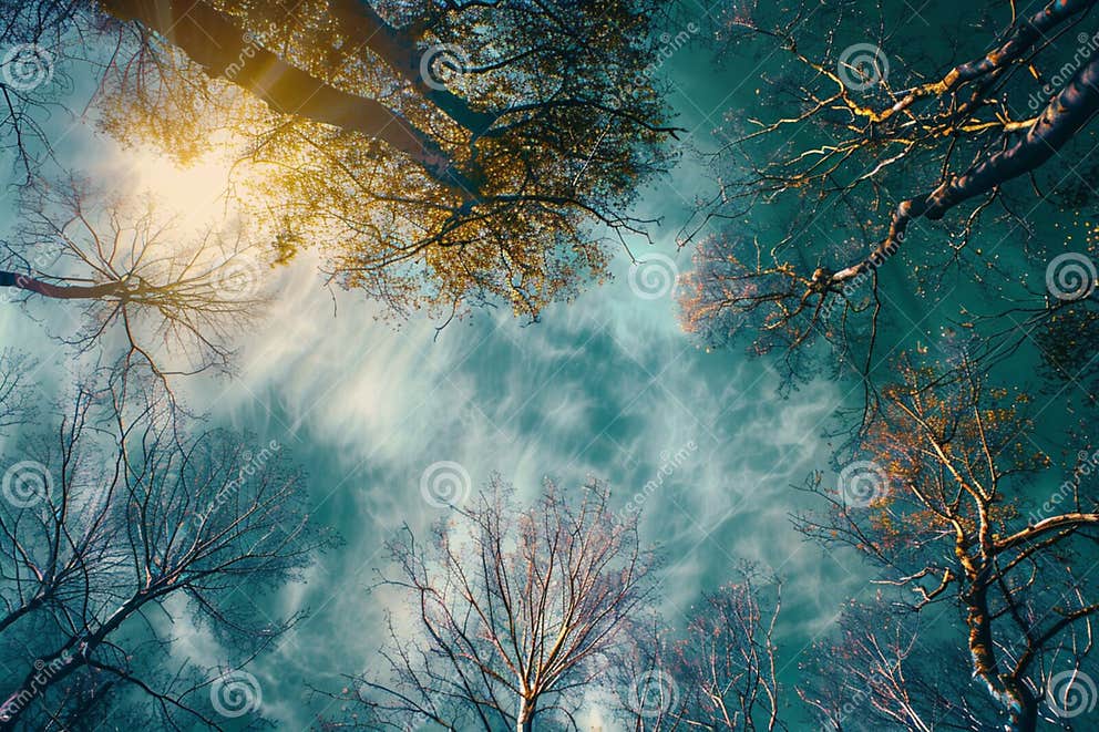 Aerial Tree View Creates Abstract Backdrop, Merging with Nature Stock ...