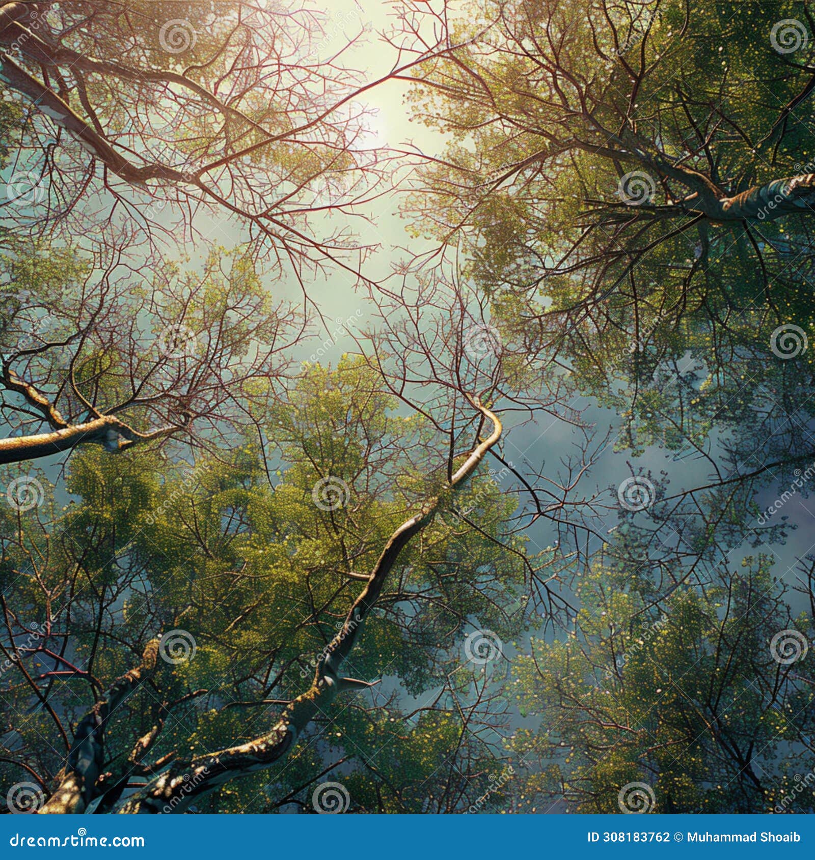 Aerial Tree View Creates Abstract Backdrop, Merging with Nature Stock ...