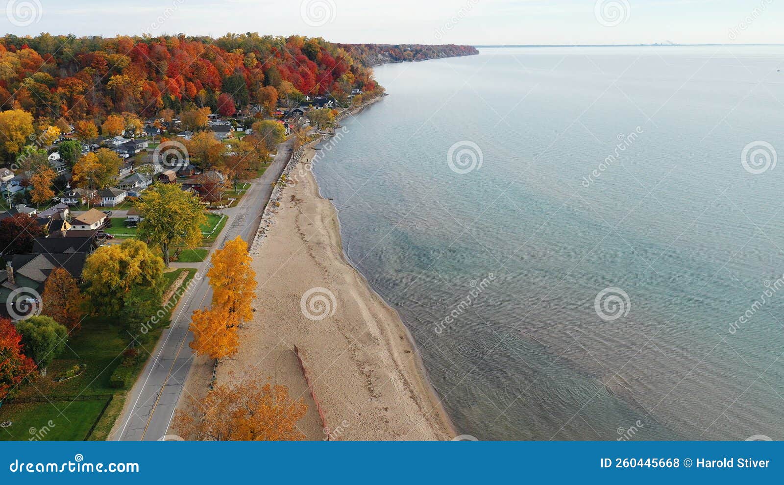 Aerial of Turkey Point, Ontario, Canada in Fall Stock Photo - Image of ...