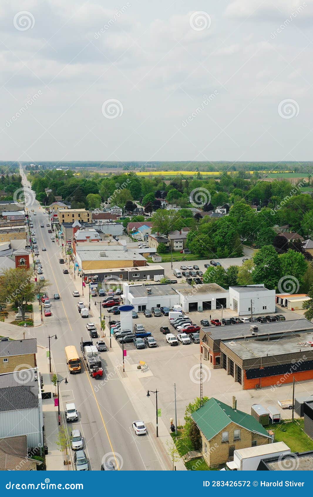 Aerial Vertical of Harriston, Ontario, Canada Stock Photo - Image of ...