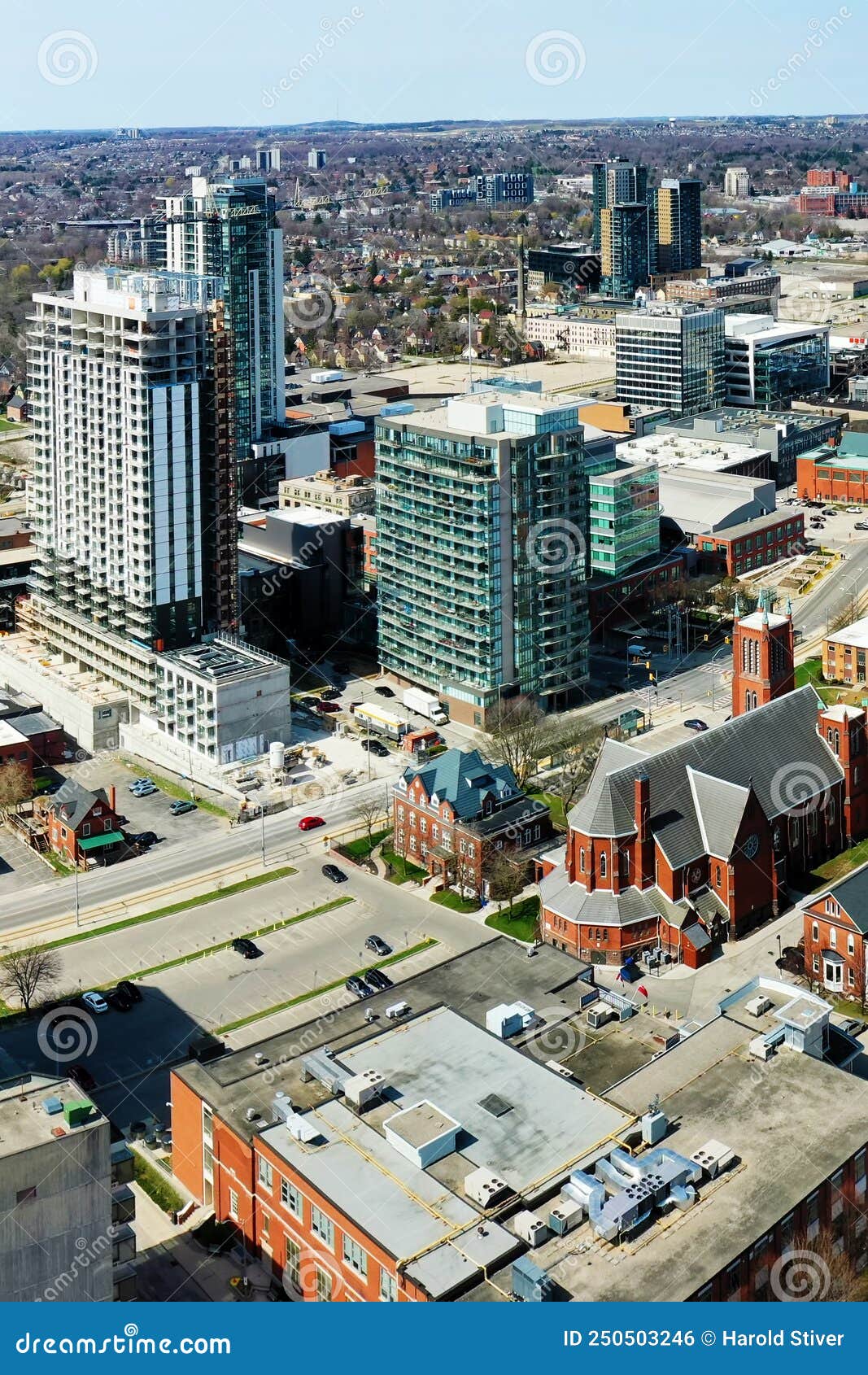 Aerial Vertical of Kitchener, Ontario, Canada in Late Spring Stock ...