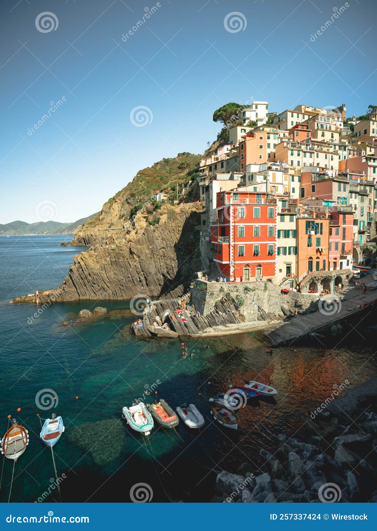 Aerial Vertical Shot of Cinque Terre in Italy Stock Photo - Image of ...