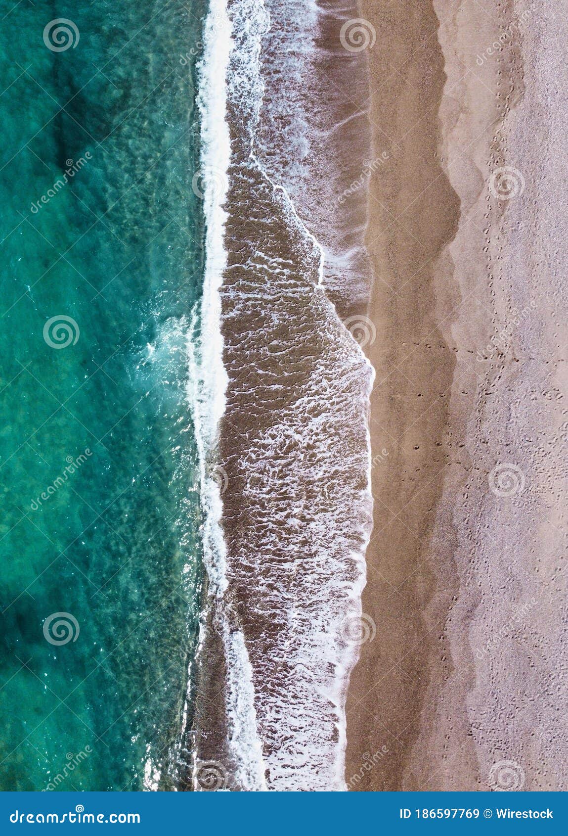 Aerial Vertical Shot of the Ocean Waves Stock Image - Image of white ...