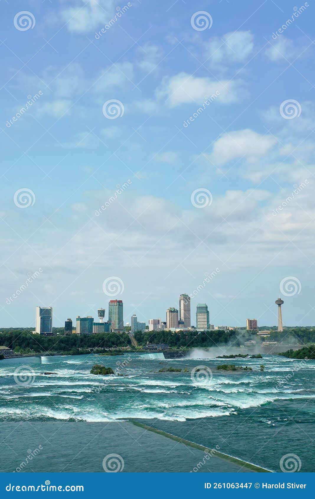 Aerial Vertical of Skyline of Niagara Falls, Ontario, Canada Stock ...