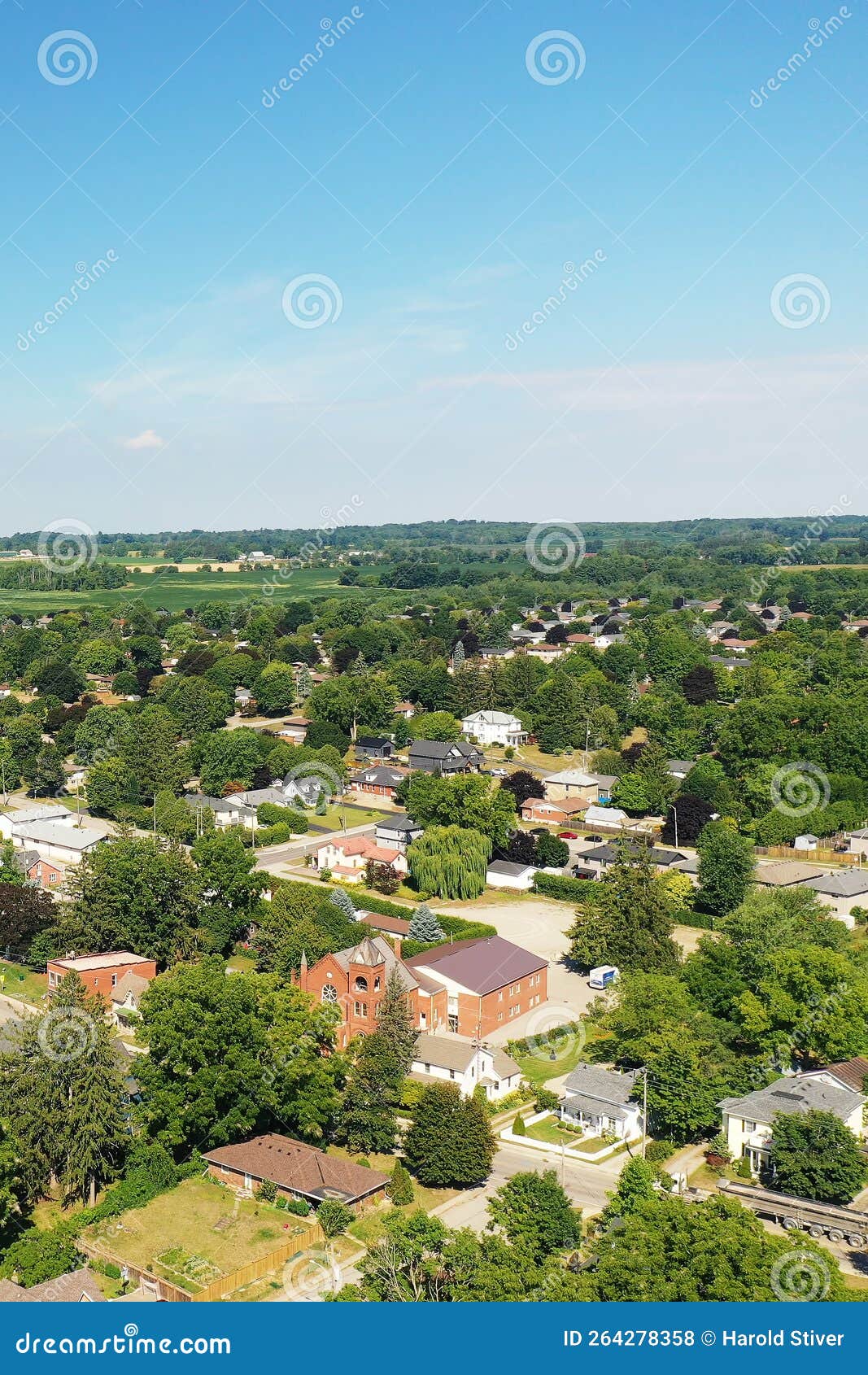 Aerial Vertical of St George, Ontario, Canada Stock Photo - Image of ...