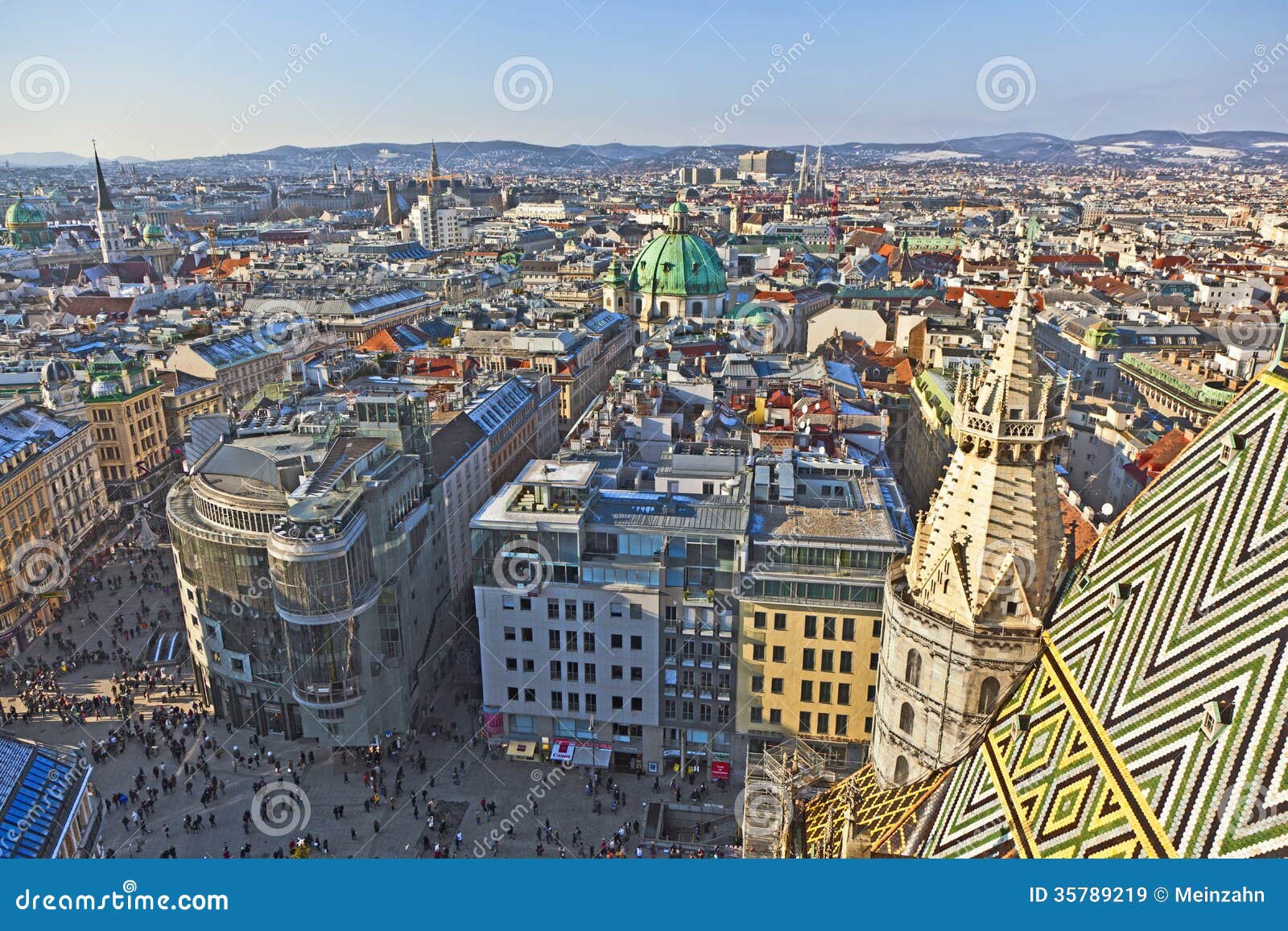 Aerial of Vienna in winter editorial stock image. Image of capital ...