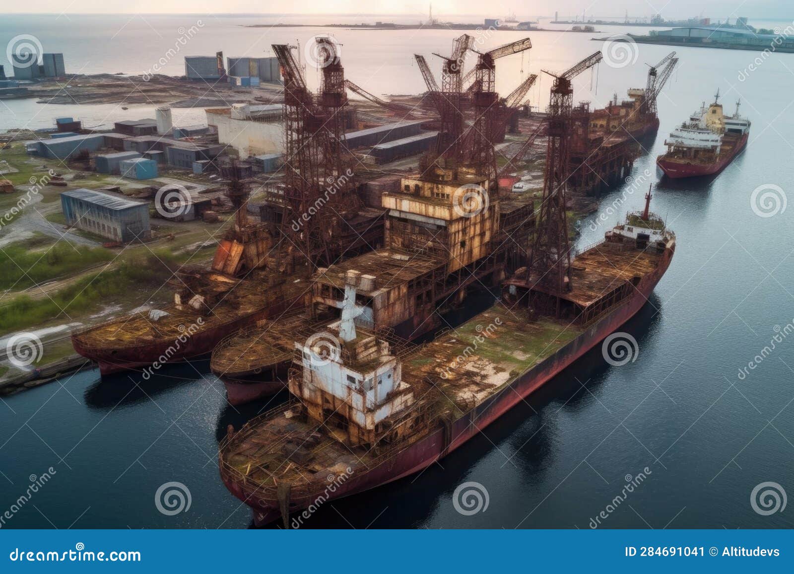 Dockyard Cranes Cartoon Vector | CartoonDealer.com #24203811