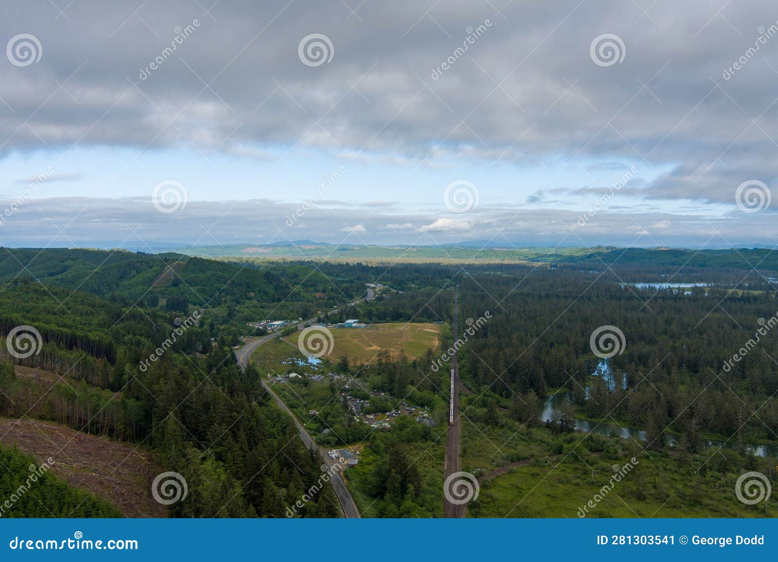 Aerial View of Aberdeen, Washington in June of 2023 Stock Image - Image ...