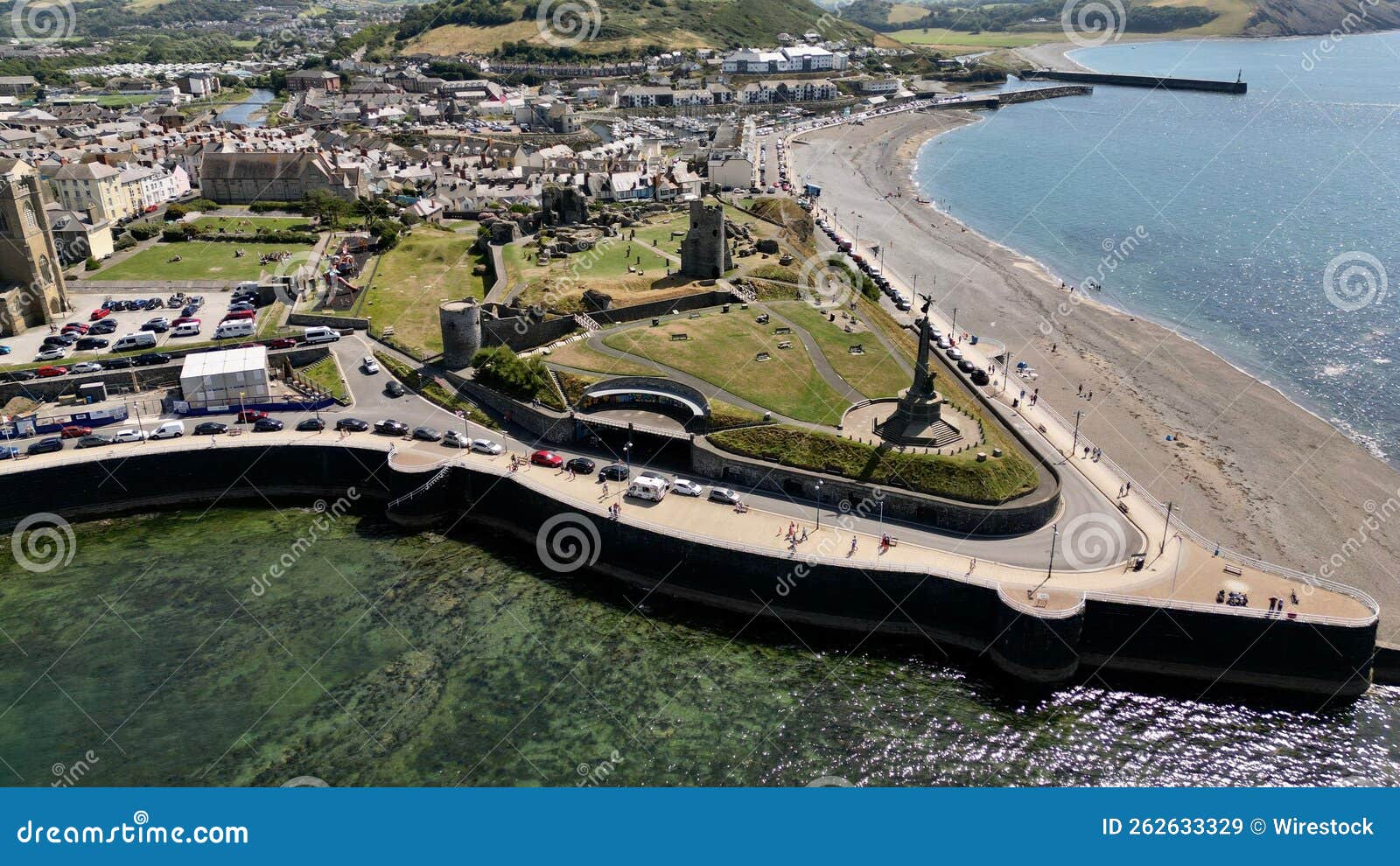 Aerial View of the Aberystwyth Castle in Wales Stock Image - Image of ...
