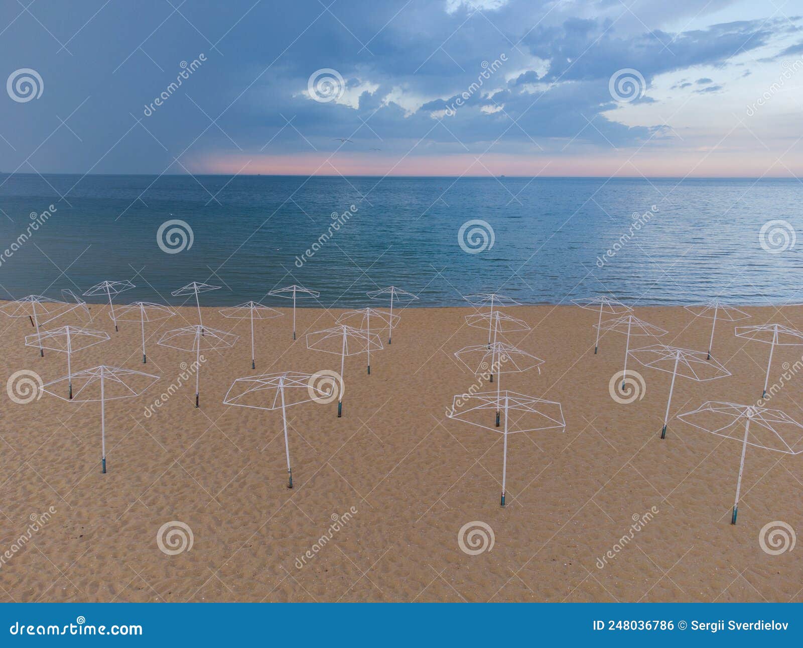 Aerial View from Above, Stunning Aerial View of an Empty Beach with ...