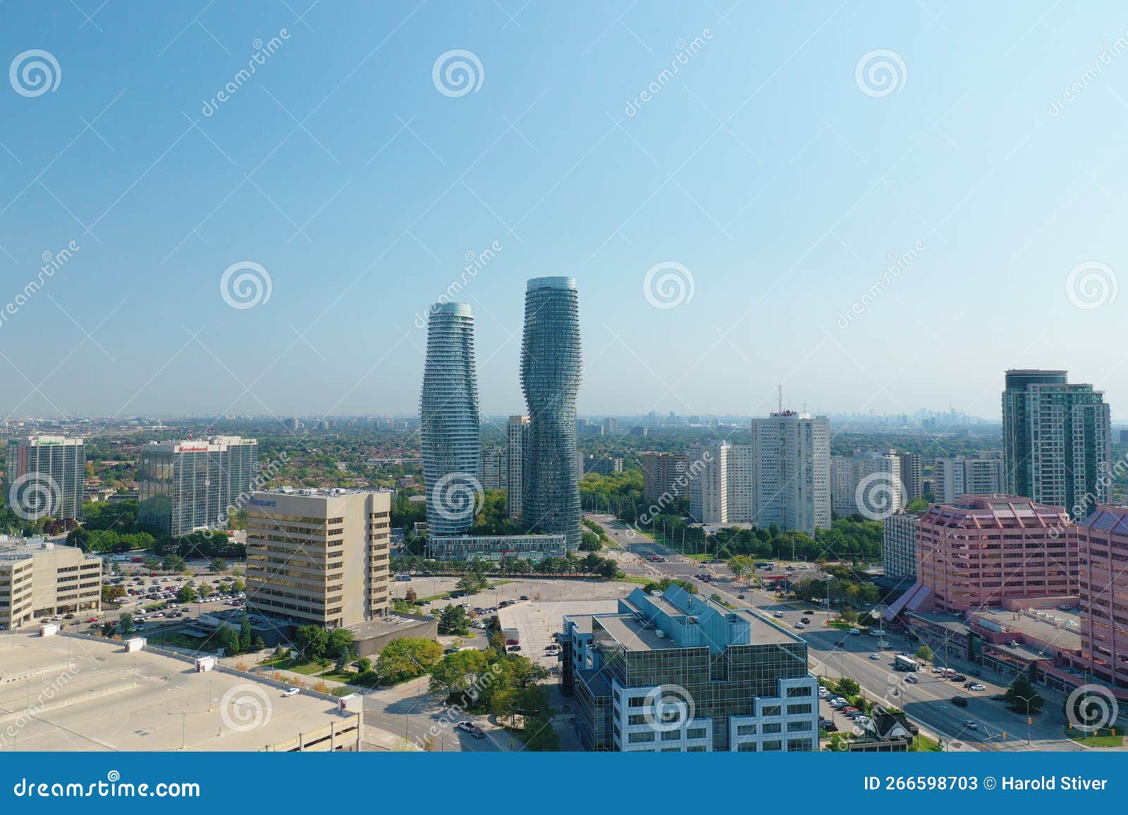 Aerial View of the Absolute World Complex in Mississauga, Canada ...