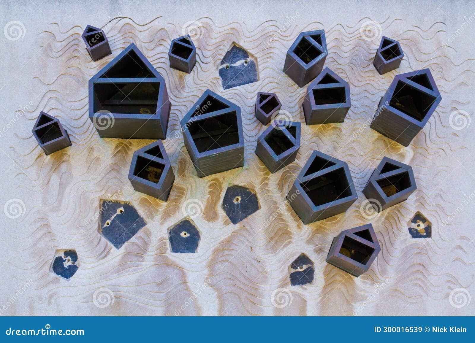 Aerial View of Abstract Hexagonal Structures on Textured Surface Stock ...