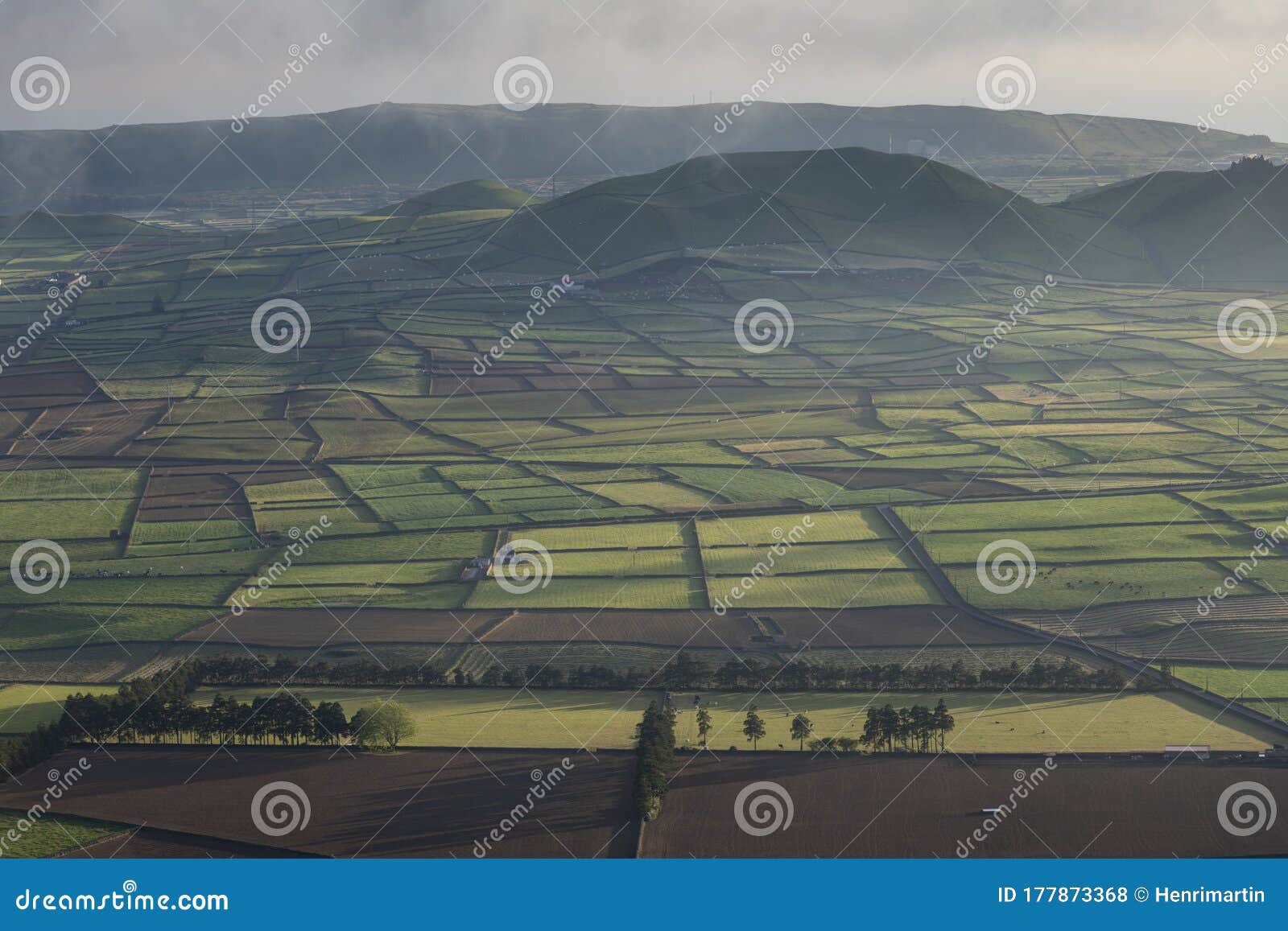 Aerial View on Abstract Pattern of Fields at Serra Do Cume and Serra Da ...