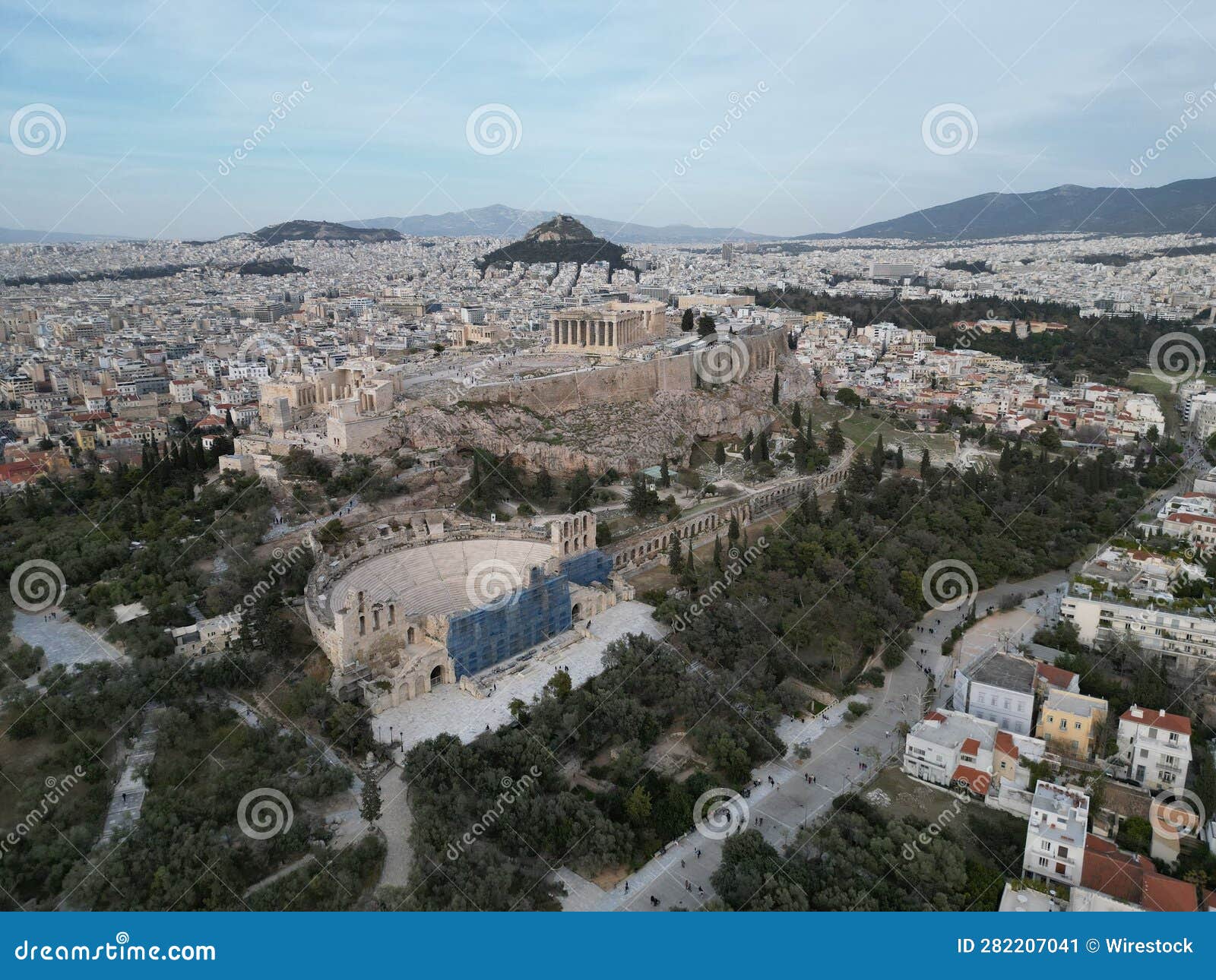 Aerial View of the Acropolis of Athens in the Daytime. Greece Stock ...