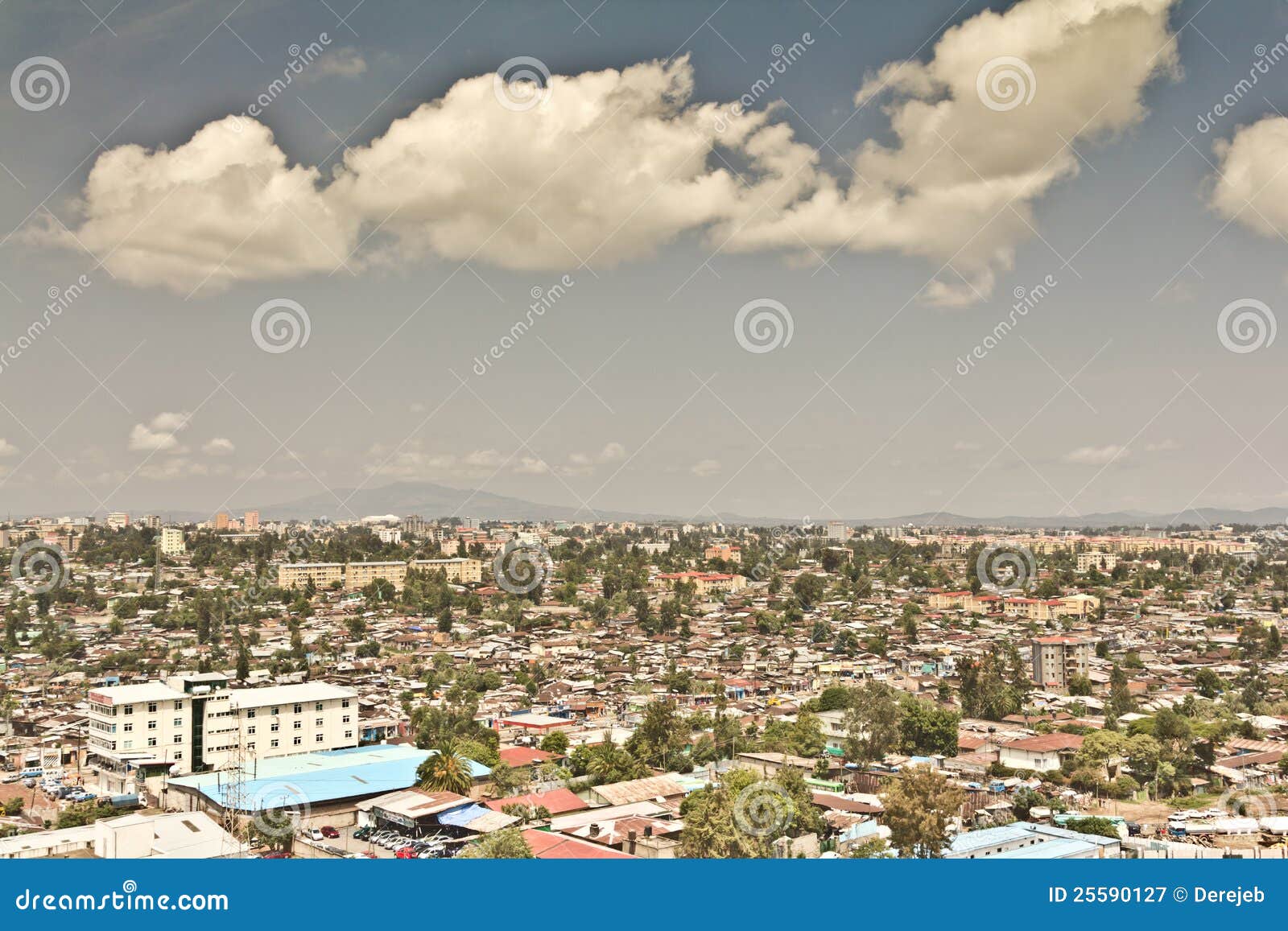 Aerial view of Addis Ababa stock image. Image of architecture - 25590127