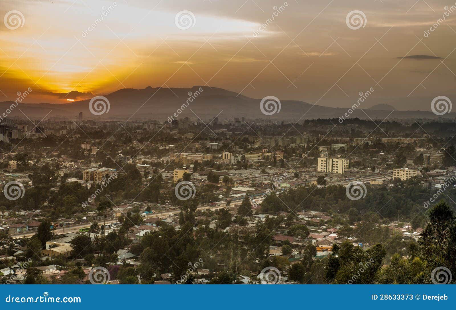 Aerial view of Addis Ababa stock image. Image of buildings - 28633373