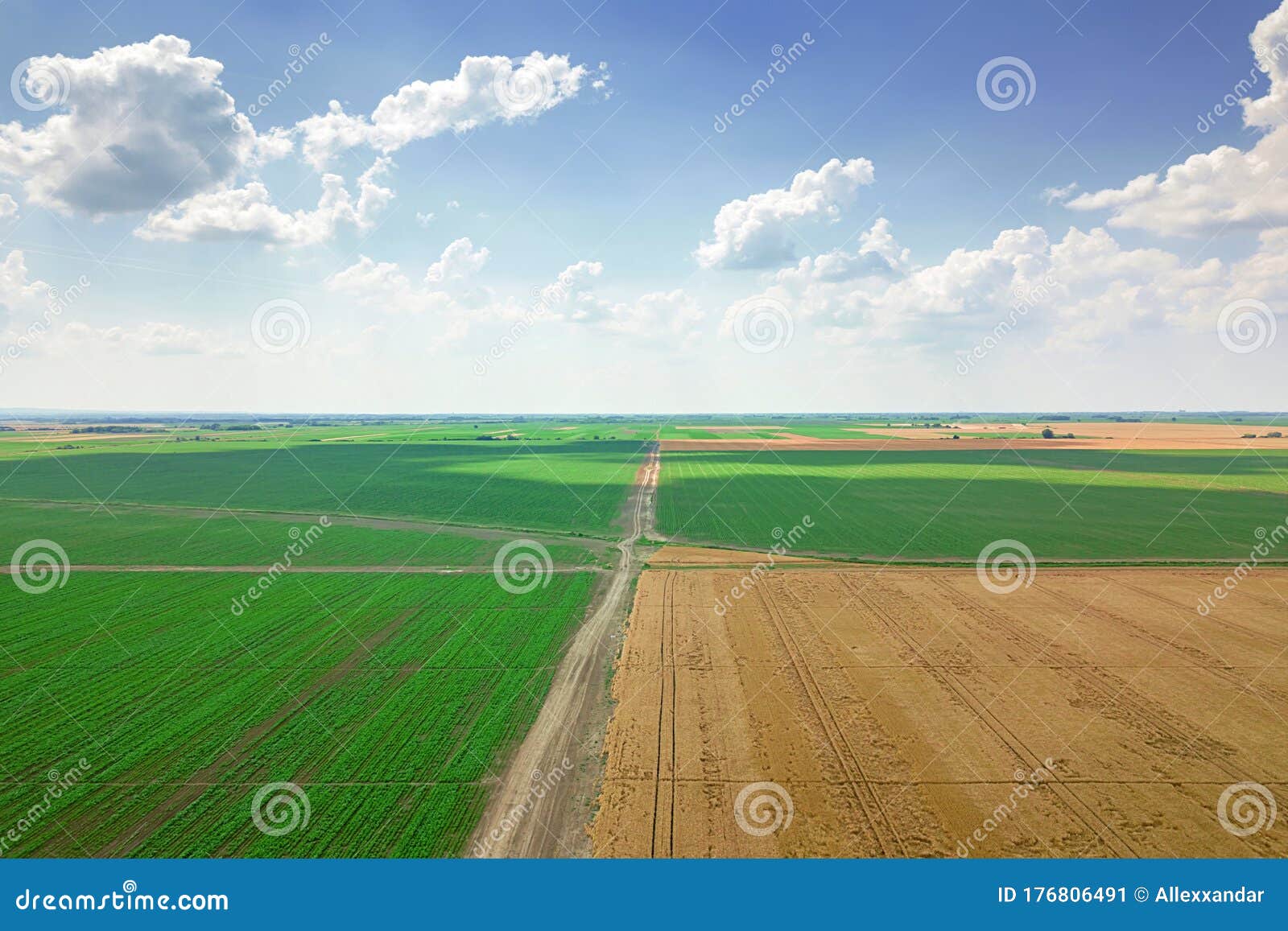 Aerial View of Agricultural Fields. Countryside, Agricultural Landscape ...