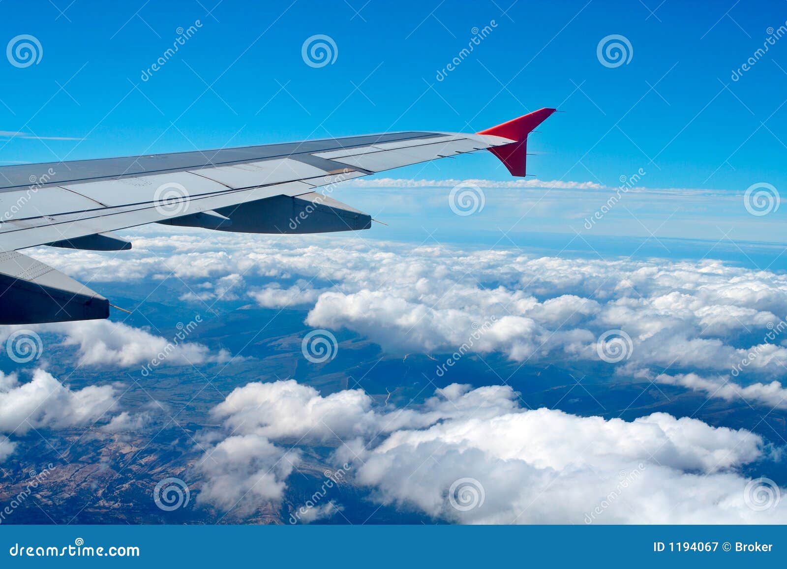 View Of Airplane Wing And Engine On Tarmac At Airport Stock Photo ...