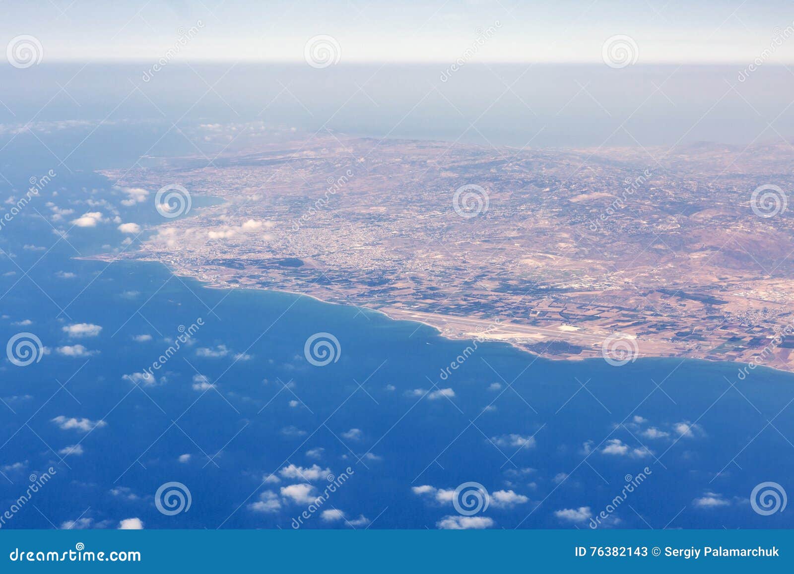 Aerial View from Airplane of Paphos, Cyprus Stock Image - Image of ...