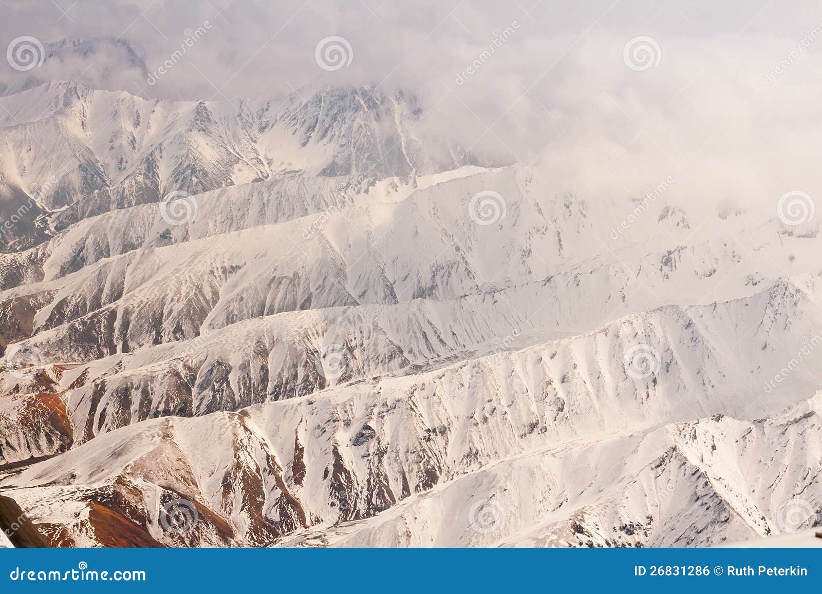 Aerial View of the Alaskan Mountain Range Stock Photo - Image of ...