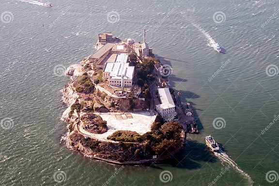 Aerial view of Alcatraz stock image. Image of alcatraz - 2093543