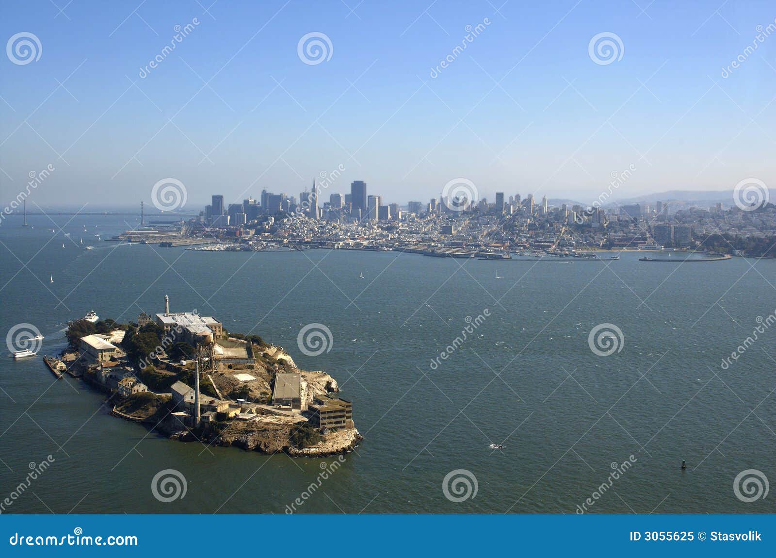 Aerial View of Alcatraz, Bay B Stock Image - Image of tourism, urban ...
