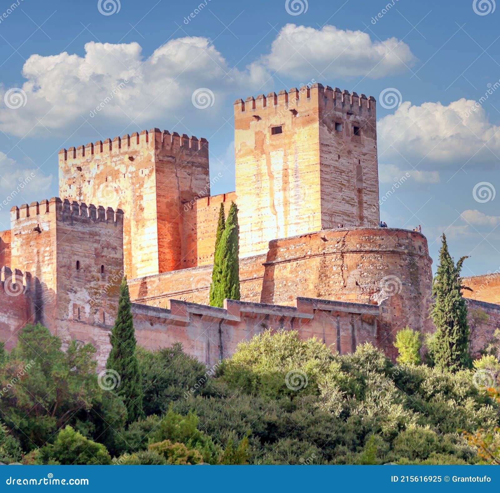 Aerial View of the Alhambra Stock Image - Image of ancient, cloudy ...
