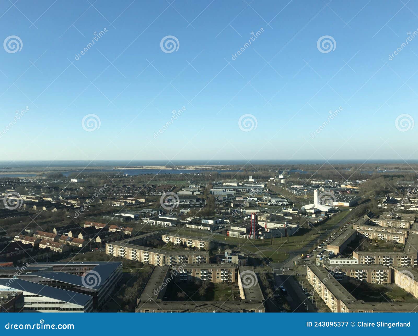 Aerial view on Almere stock image. Image of europe, exterior - 243095377