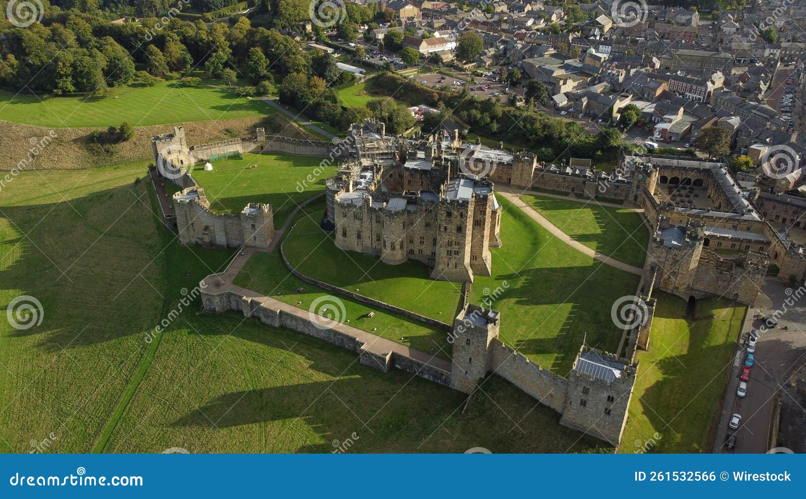 Aerial View of the Alnwick Castle in England Editorial Photo - Image of ...