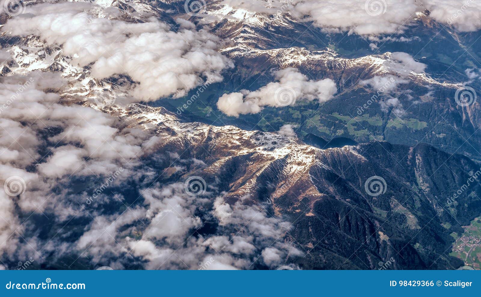 Aerial View of the Alpine Mountains Stock Photo - Image of panorama ...