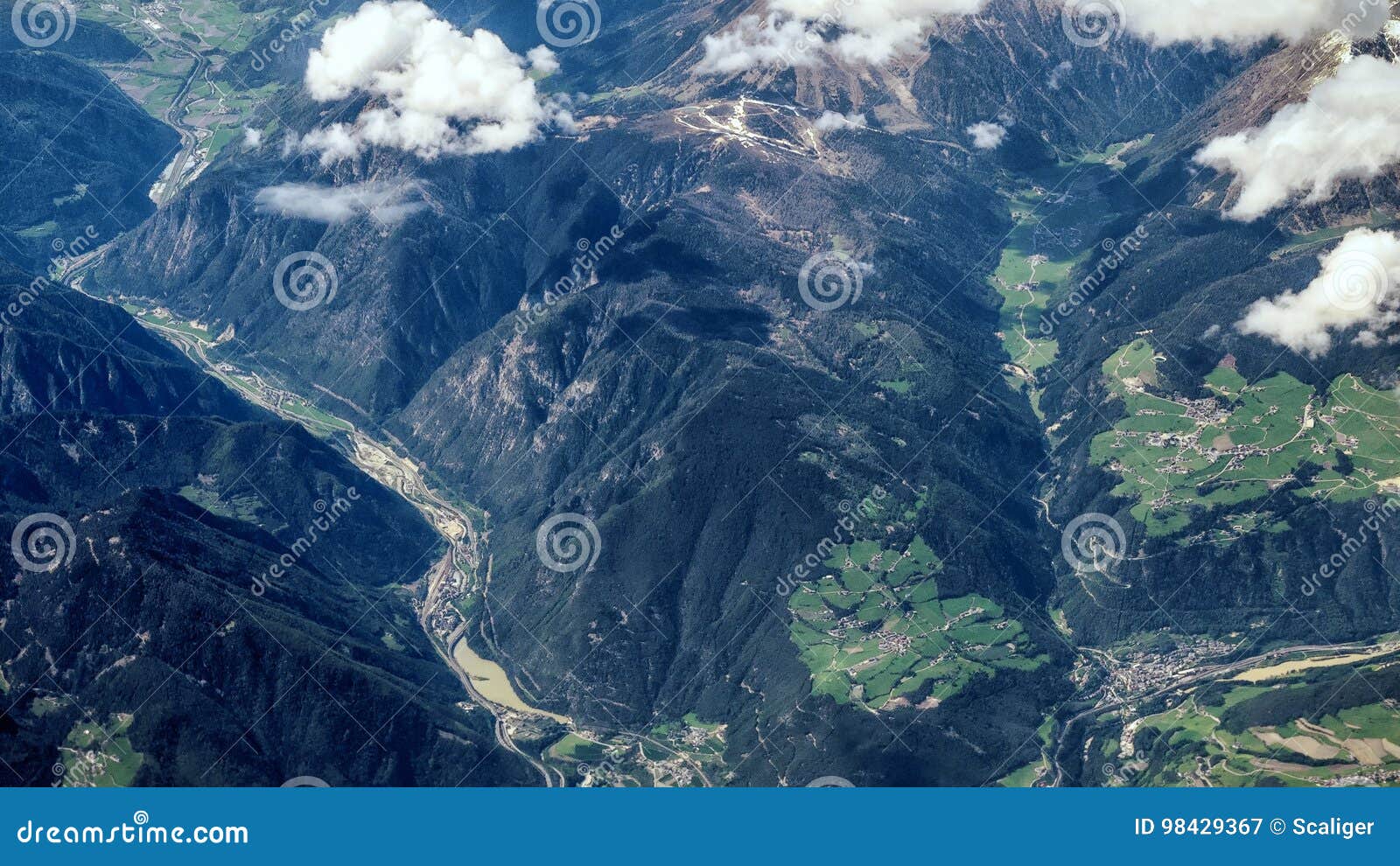 Aerial View of the Alpine Mountains Stock Image - Image of outdoor ...