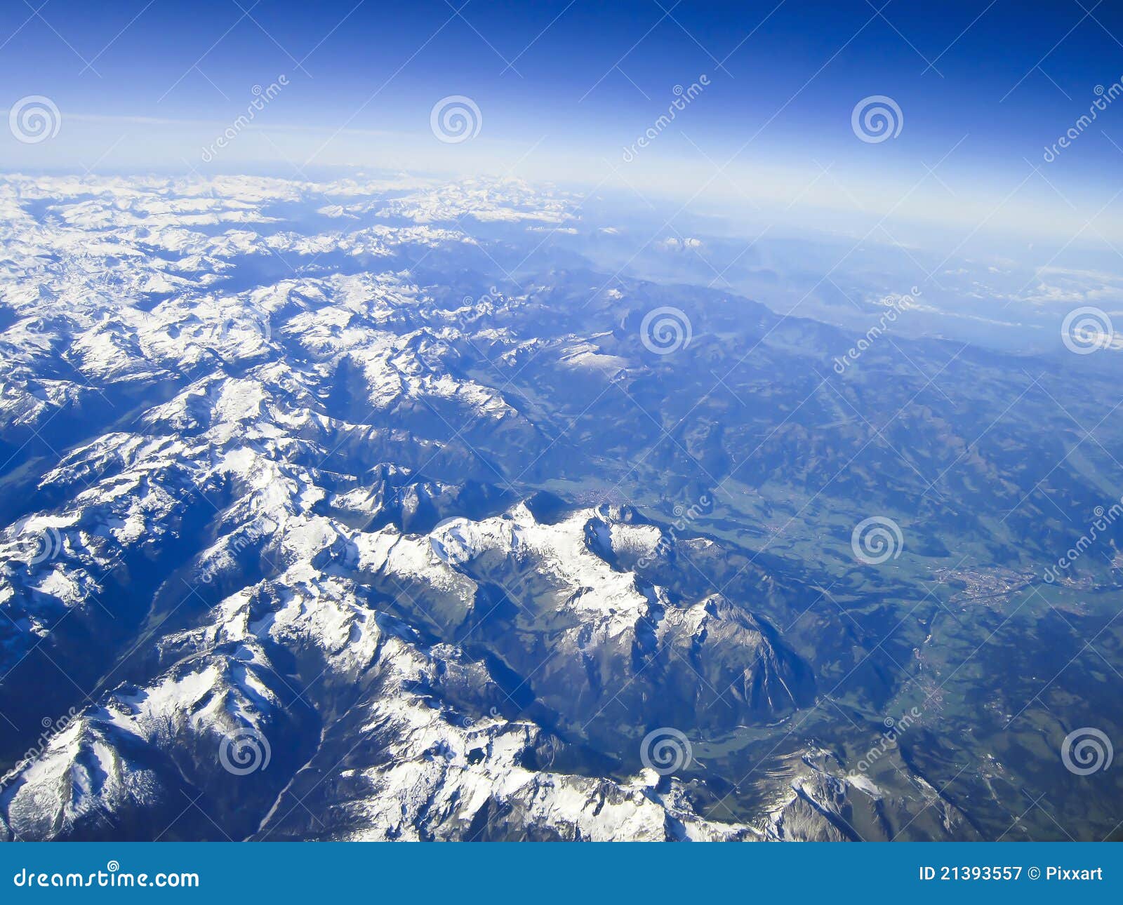 Aerial view on the alps stock image. Image of freeze - 21393557