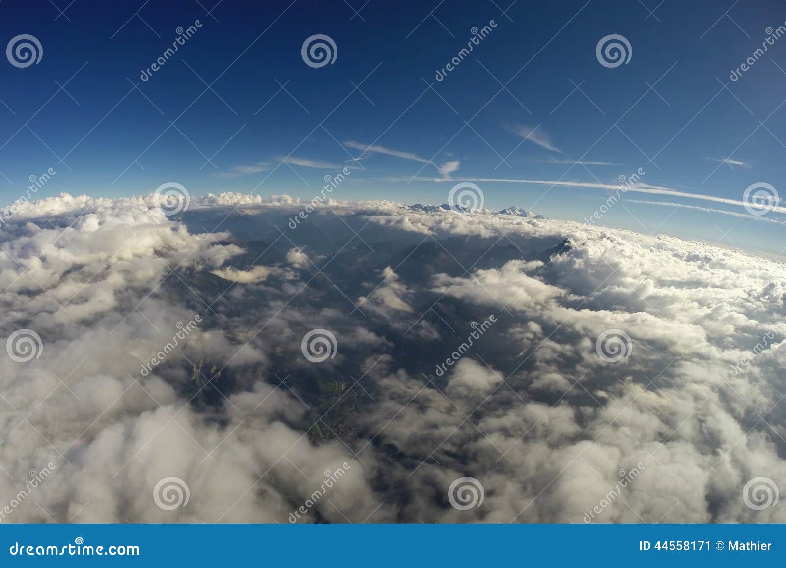 Aerial View - Alps, Clouds and Blue Sky Stock Image - Image of angle ...