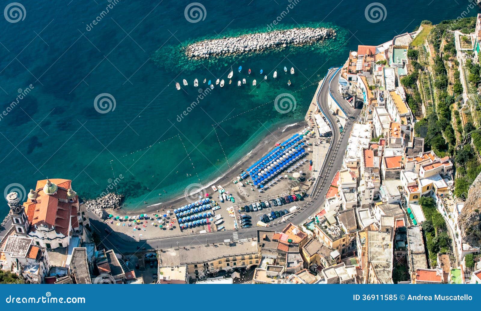 Aerial View of the Amalfi Coast, Italy Stock Image - Image of beach ...
