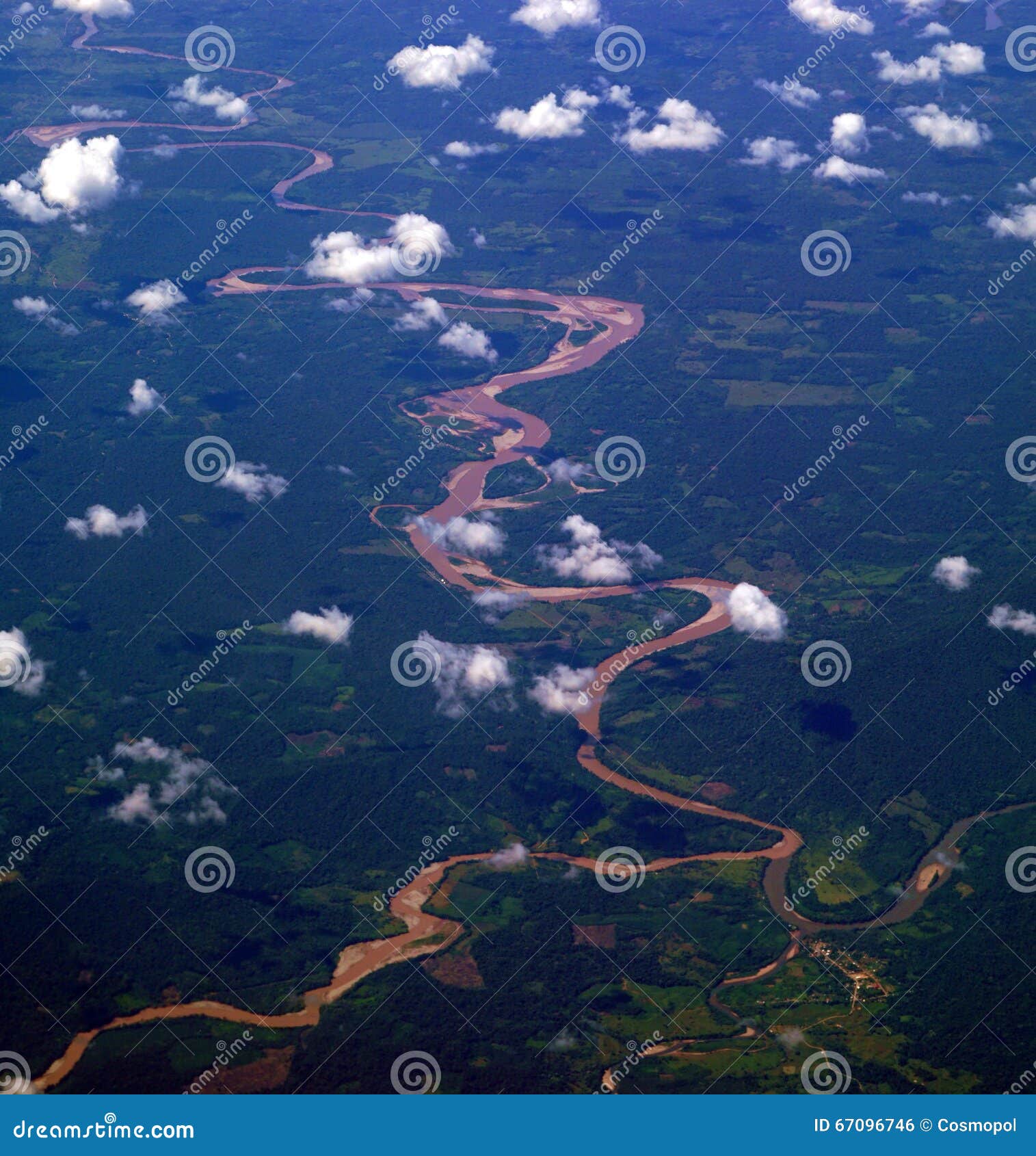 Aerial View of Amazon River, Peru Stock Photo - Image of amazon, cloud ...