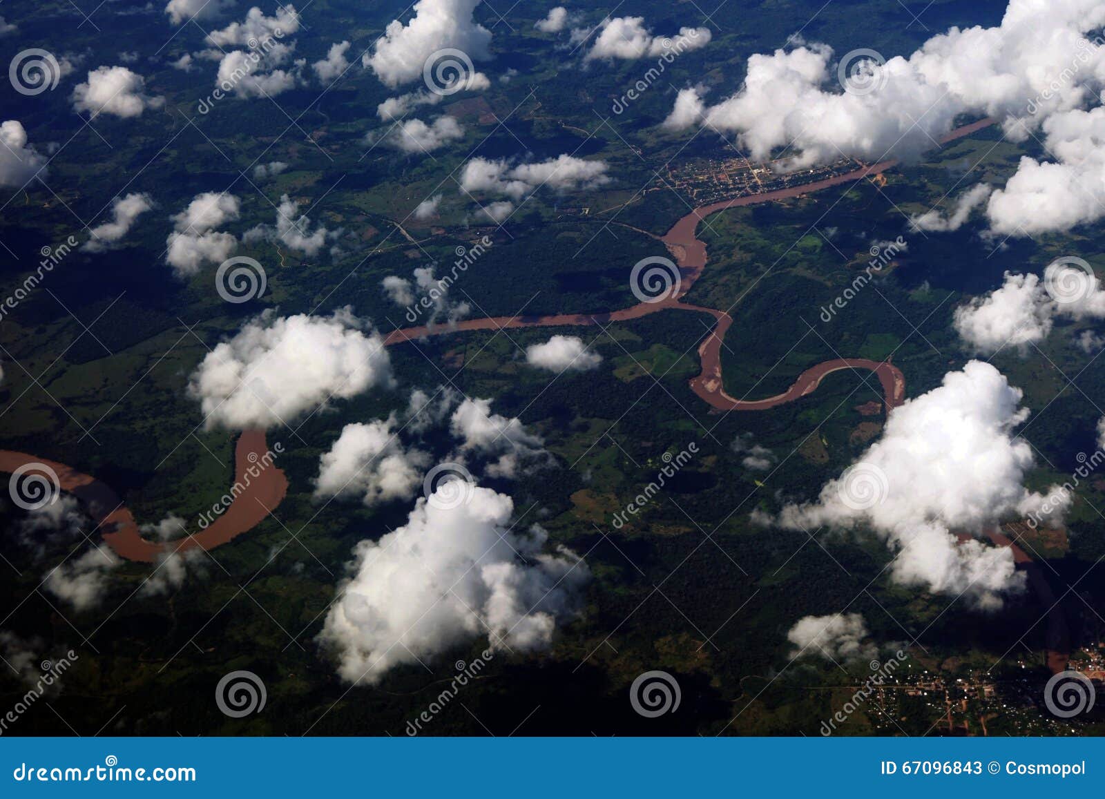 Aerial View of Amazon River, Peru Stock Image - Image of clouds, clear ...