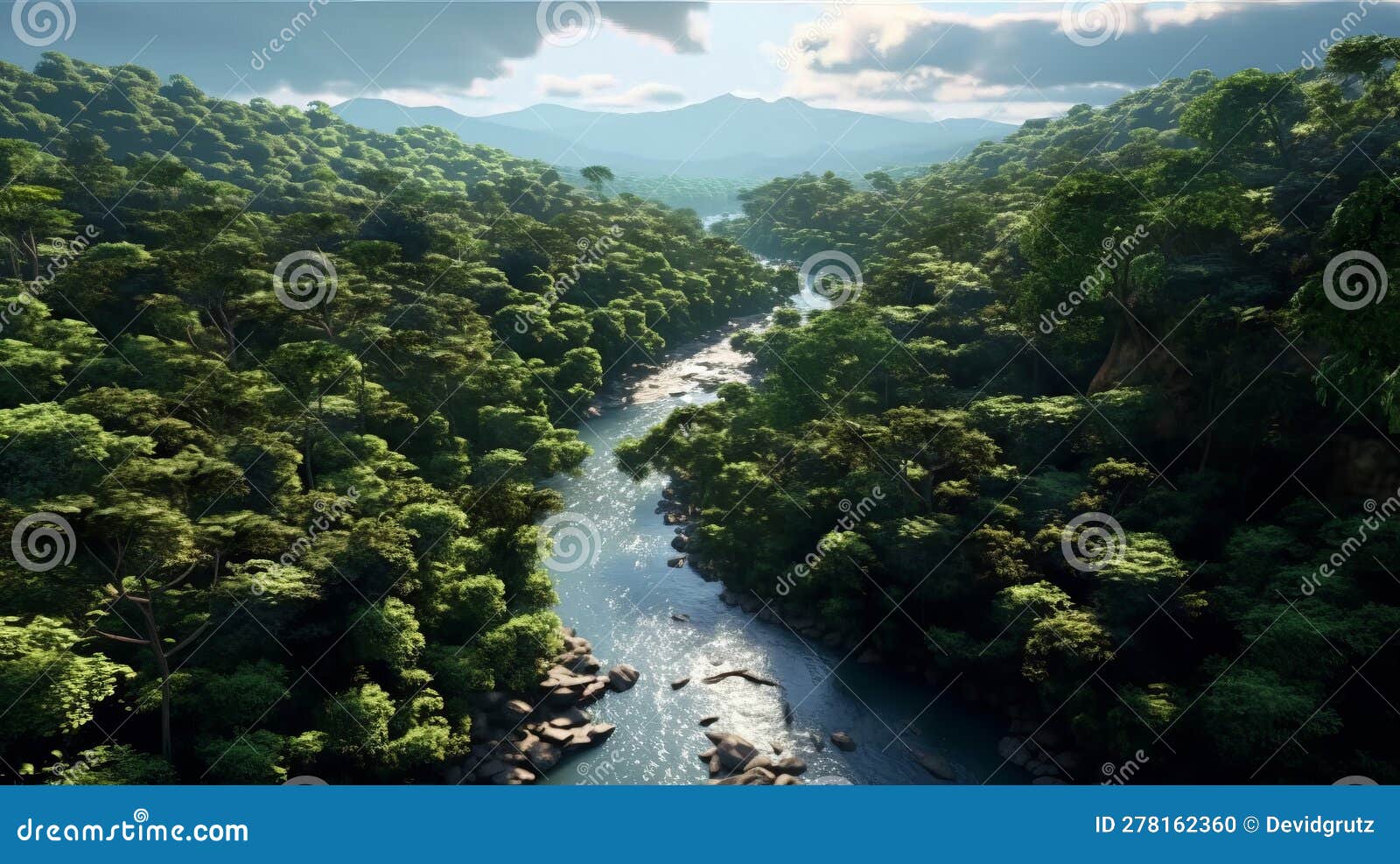 Aerial View of the Amazons Jungle Landscape. Generative AI Stock ...