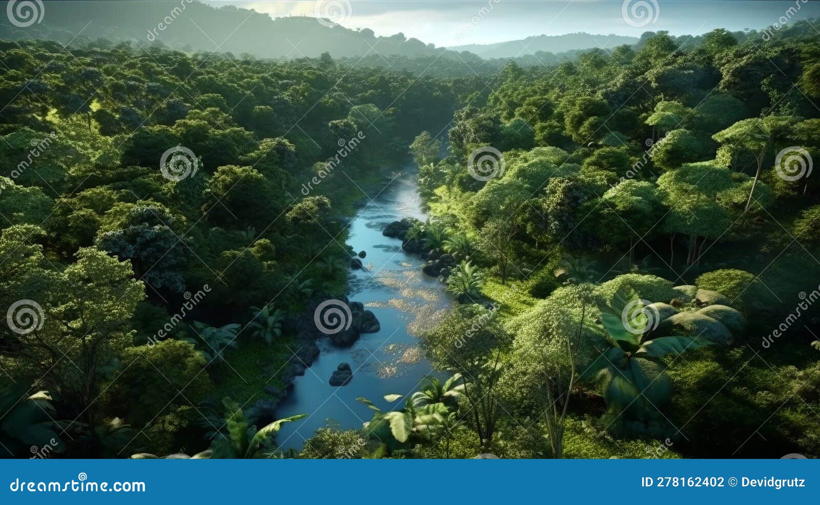 Aerial View of the Amazons Jungle Landscape. Generative AI Stock ...