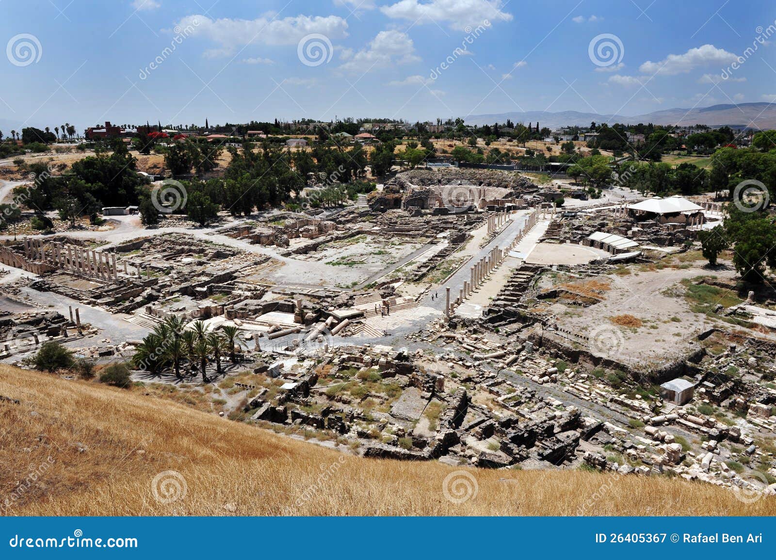 Aerial View of Ancient Beit Shean Stock Image - Image of famous, ruins ...
