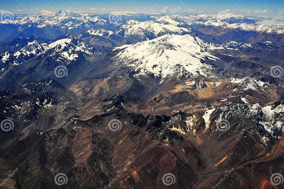 Aerial View of the Andes Mountain Range Stock Image - Image of rock ...