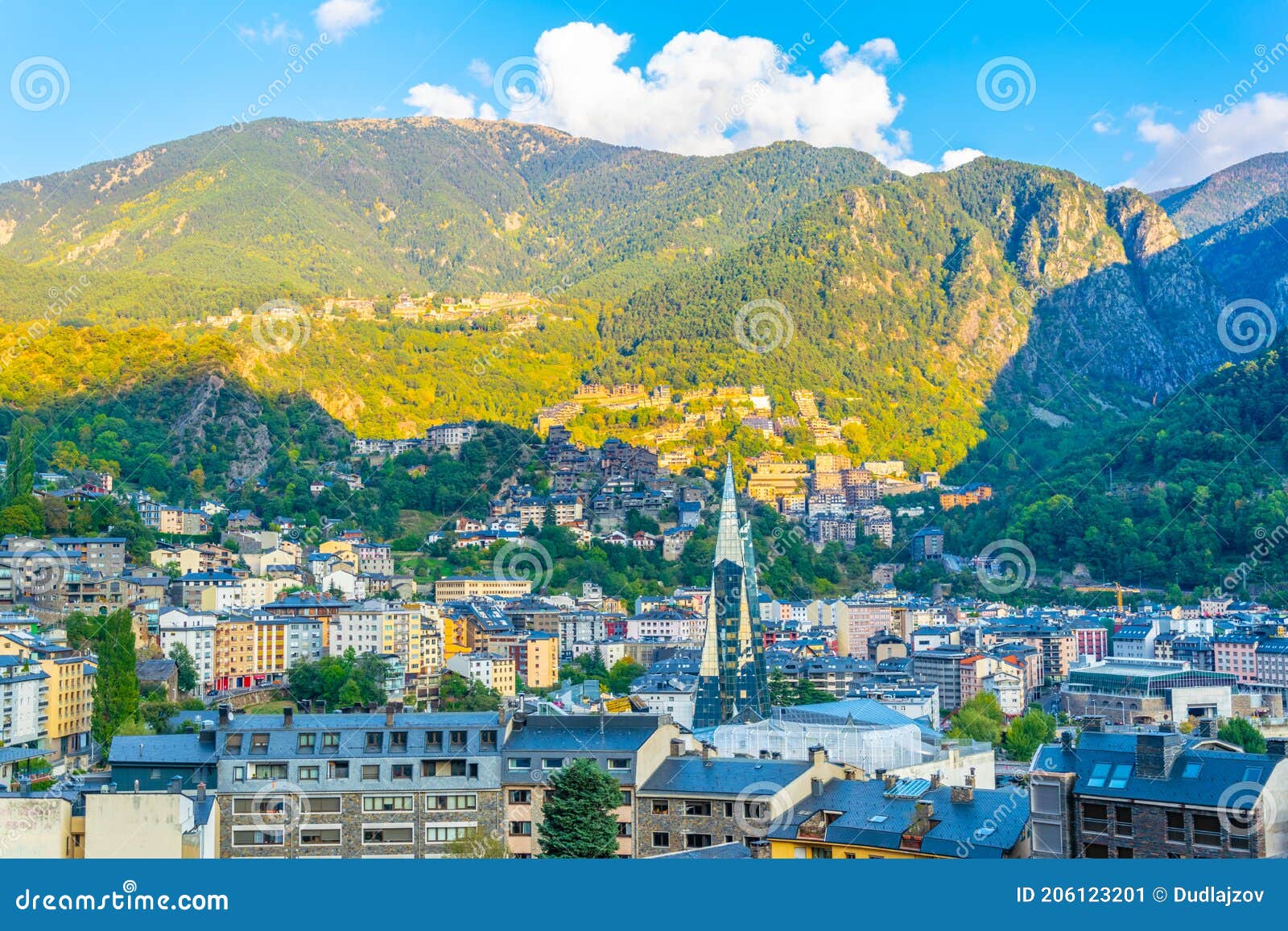 Aerial View of Andorra La Vella Stock Image - Image of mountains ...
