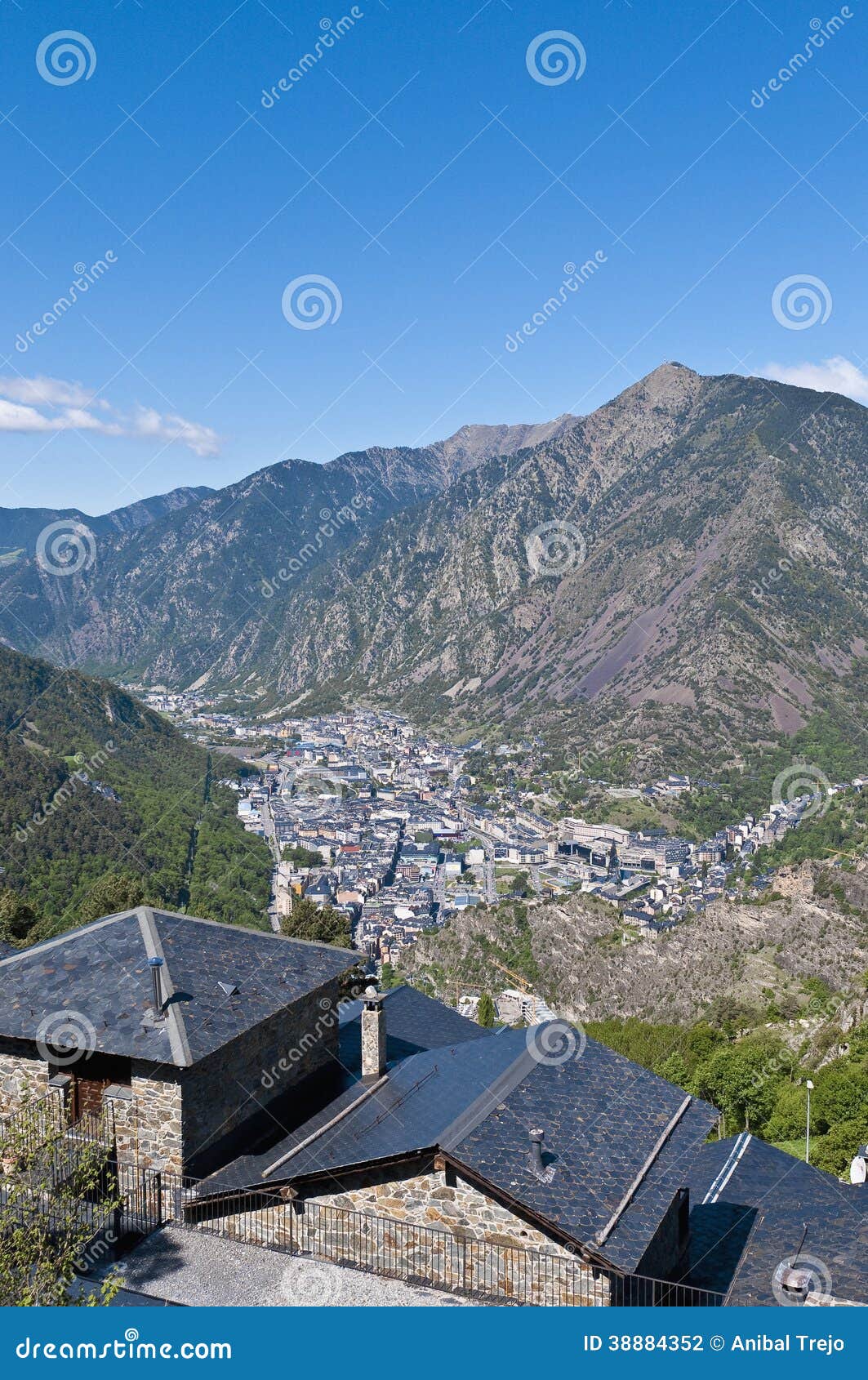 Aerial View of Andorra-La-Vella Stock Photo - Image of principality ...