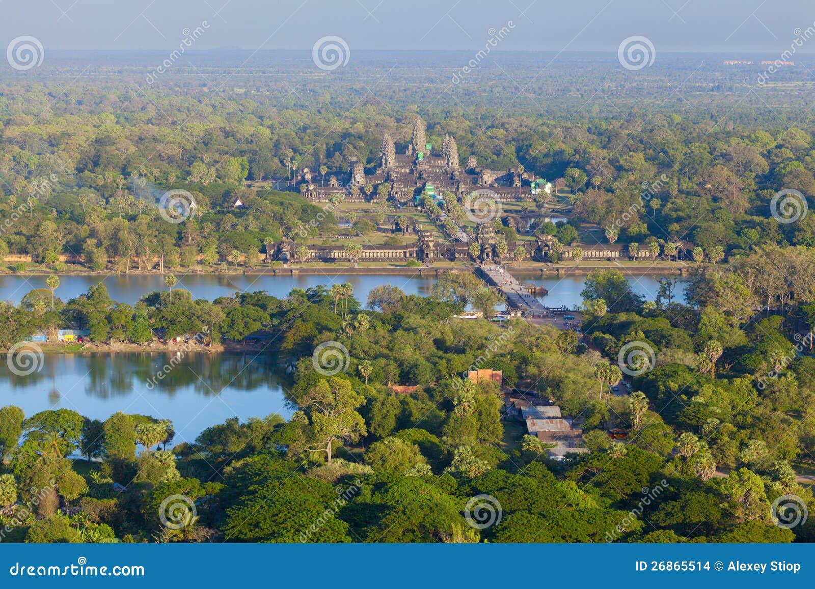 Aerial view of Angkor Wat stock photo. Image of temple - 26865514