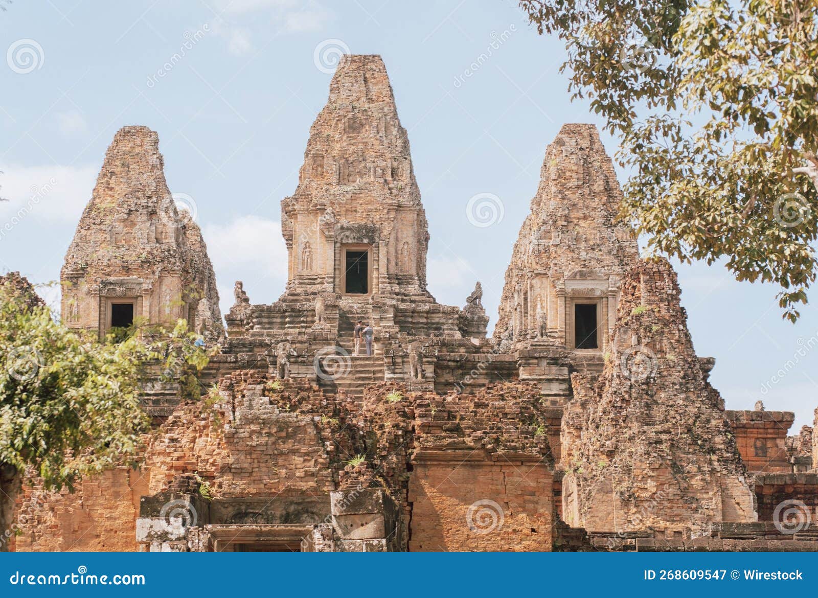 Aerial View of Angkor Wat Temple Ruins Stock Image - Image of monument ...