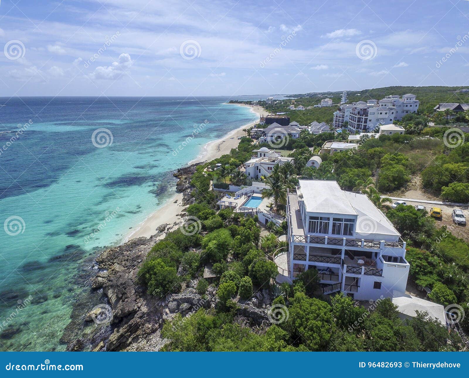 Aerial View of Anguilla Beaches Stock Image - Image of pool, palm: 96482693