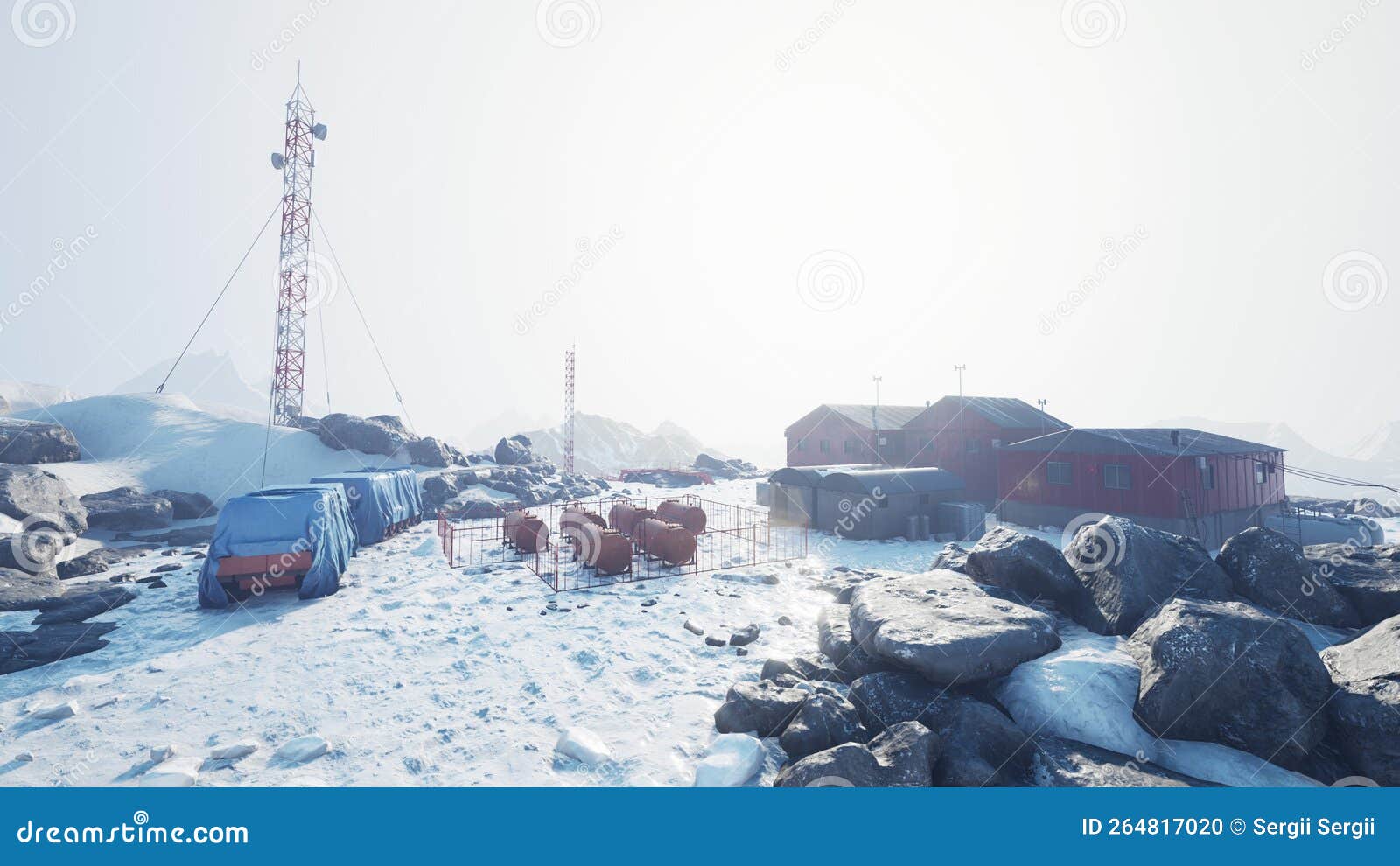 Aerial View of Antarctic Station in Antarctica Stock Photo - Image of ...