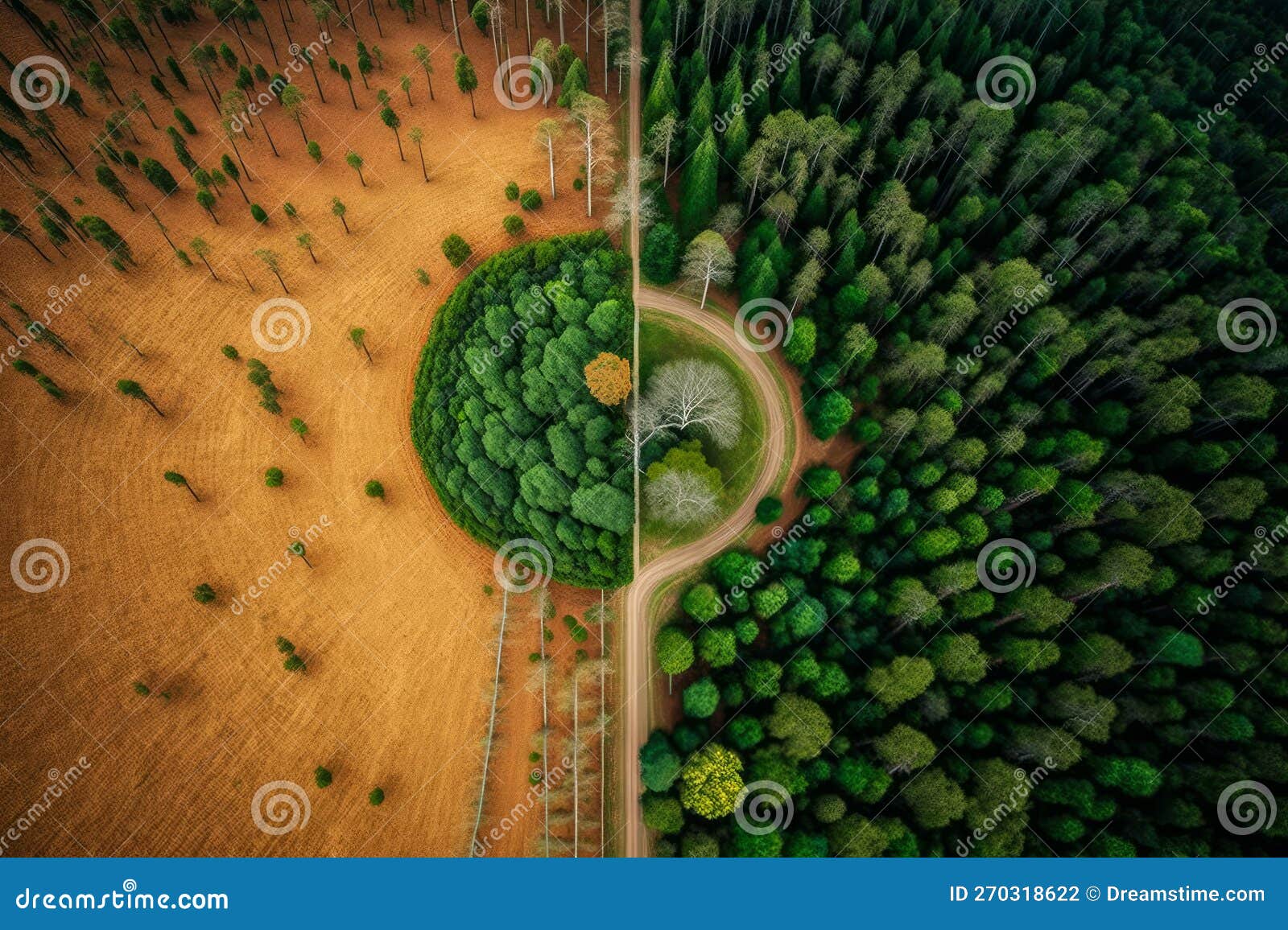 Aerial View of an Area of Deforestation. Generative Ai Stock Photo ...