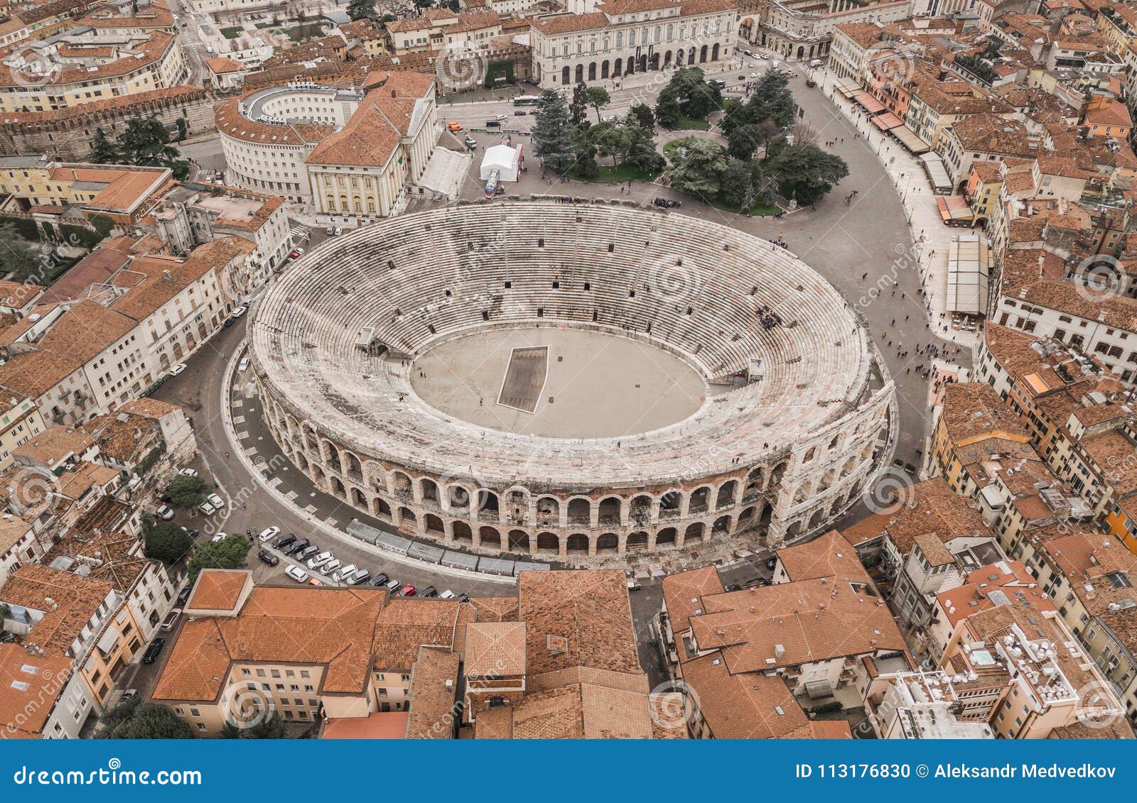 Aerial View of Arena Di Verona Stock Photo - Image of roof, place ...