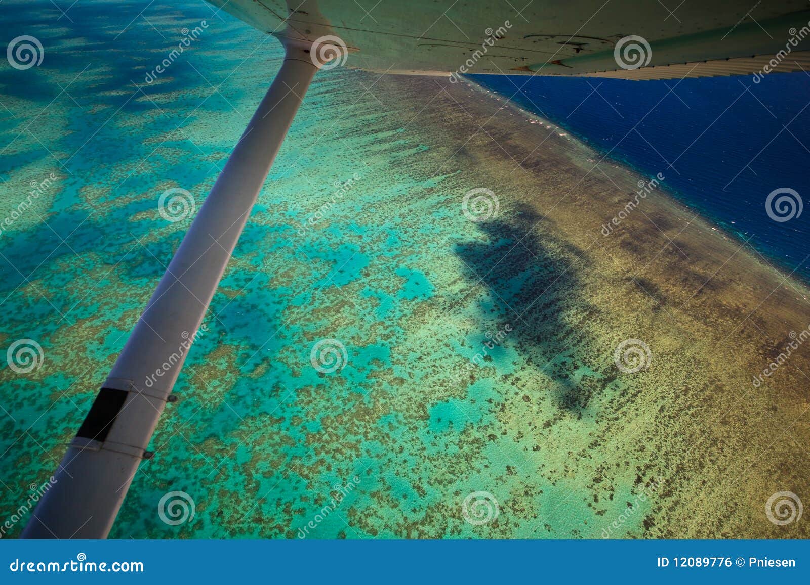 Aerial View of Arlington Reef Australia Stock Photo - Image of airplane ...